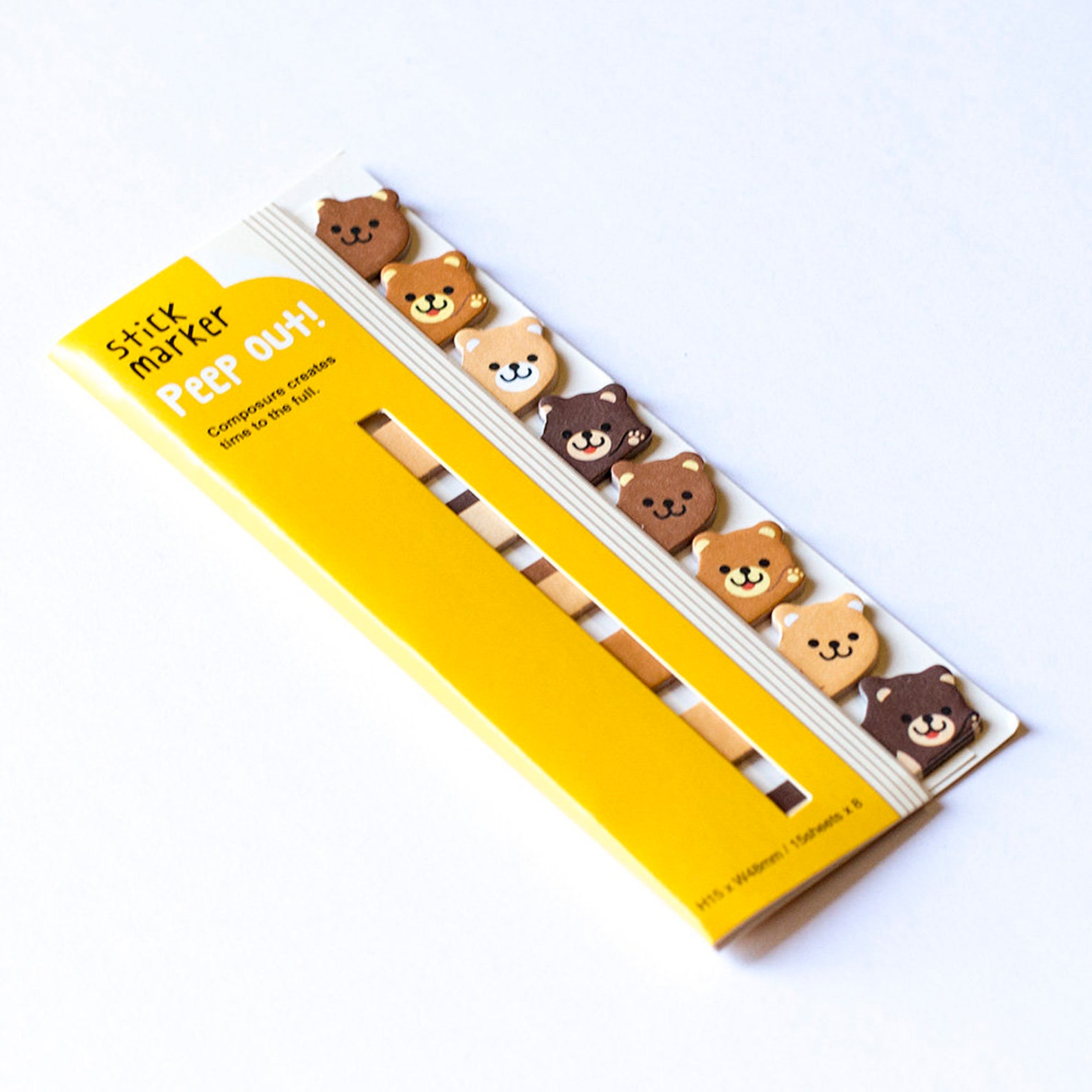 Bear Sticky Notes Bear Page Flags Diary Mark Notes | Etsy