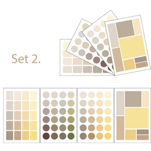 4 Sheets Color Palette Stickers Set in 4 Different Colours Planner ...