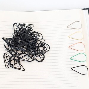 10 Black Paper Clips Teardrop Paperclips Planner Journal Scrapbook ...