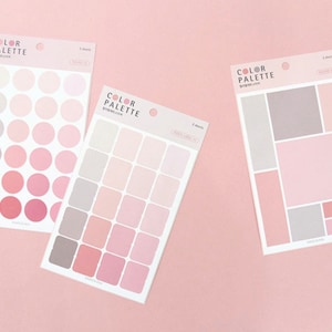 4 Sheets Color Palette Stickers Set in 4 Different Colours Planner ...