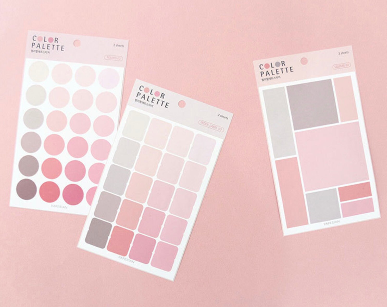 4 Sheets Color Palette Stickers Set In 4 Different Colours | Etsy