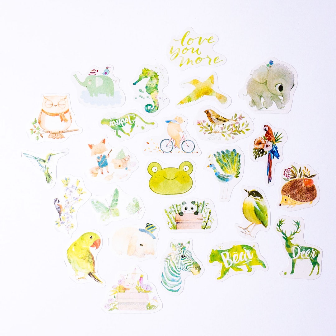 50 Cute Animal Sticker Set Diary Cool Sticker Set Deco - Etsy