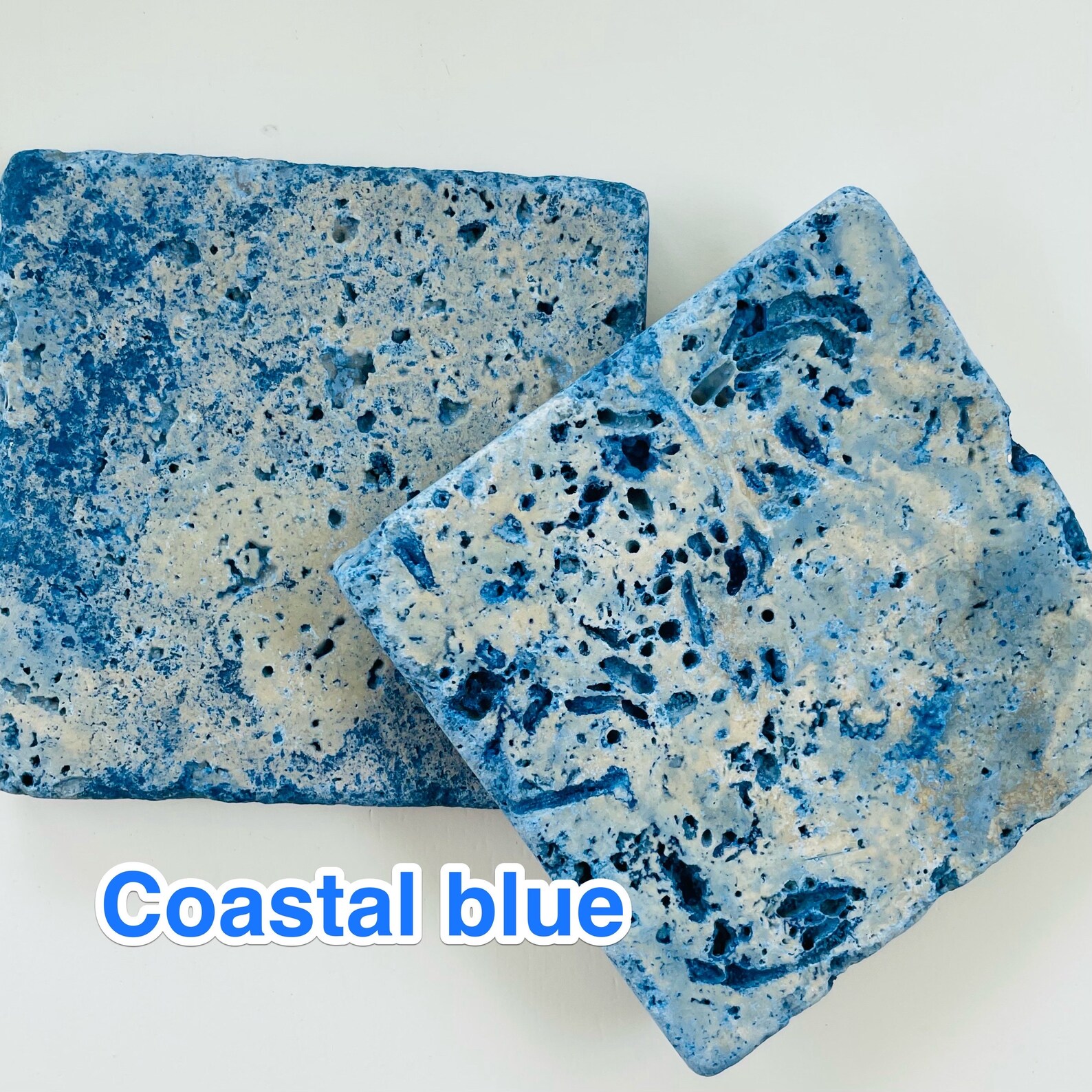 Stone Coaster Set Color Washed in Seaglass Green, Boho Blue, Pink, Set ...