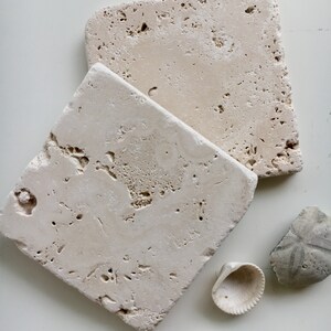 Stone Coasters Set of 2. Natural Tumbled Tile Coasters. Cork Backed ...