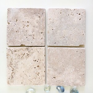 Stone Coasters Set of 2. Natural Tumbled Tile Coasters. Cork Backed ...