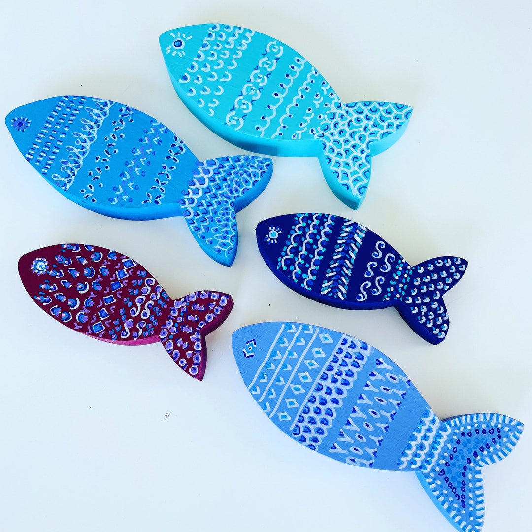 Boho Wood Fish, Tiered Tray Decor, Tablescape, or Shelf Sitter 1 Fish ...