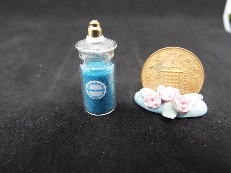 Dollhouses 112 Scale Glass Jar of Bath Salts Blue Art & Collectibles ...
