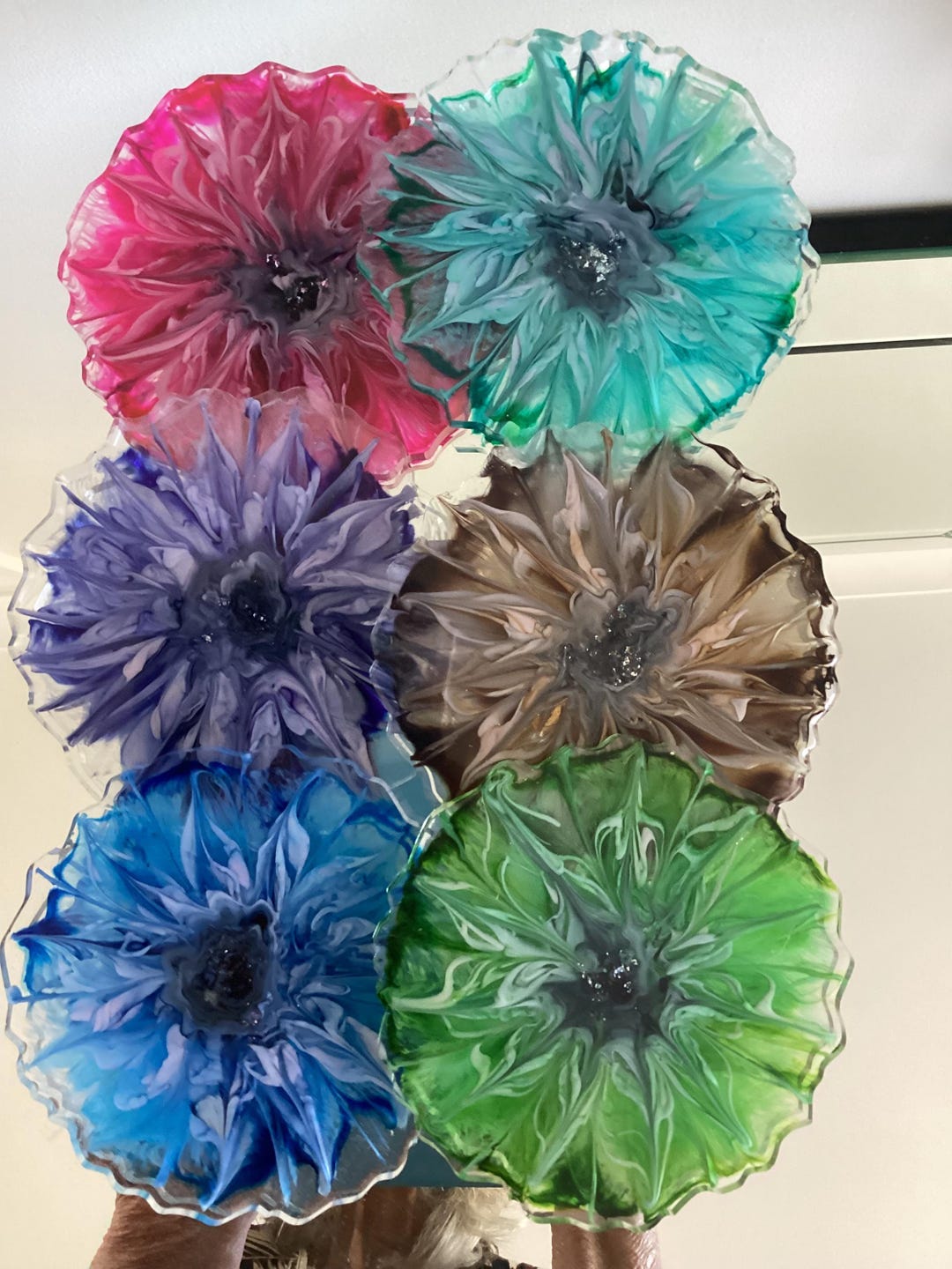 Handcrafted Resin Flower Bloom Coasters Handmade - Etsy