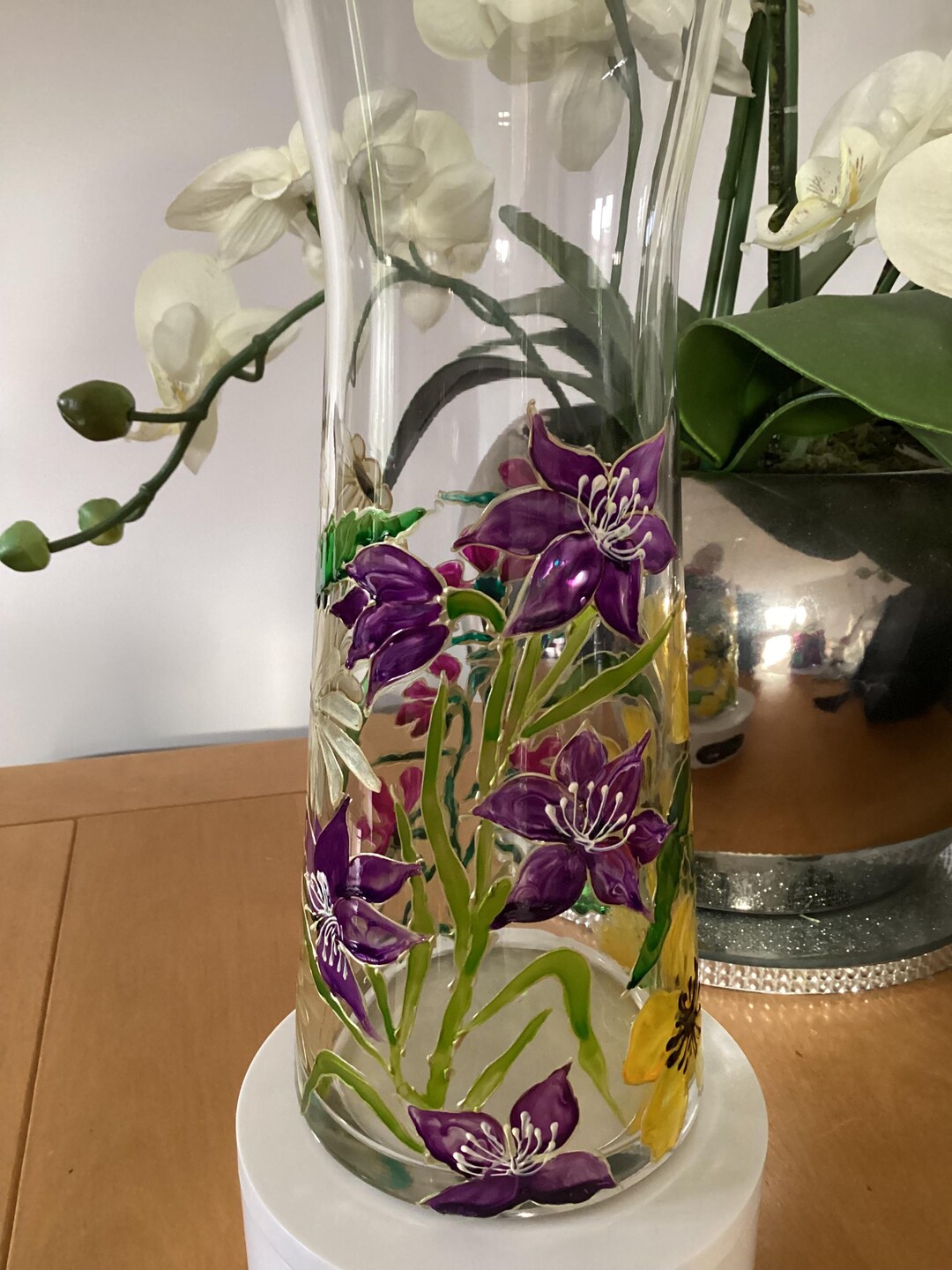 Hand Painted Spring Flowers Medium Vase - Etsy