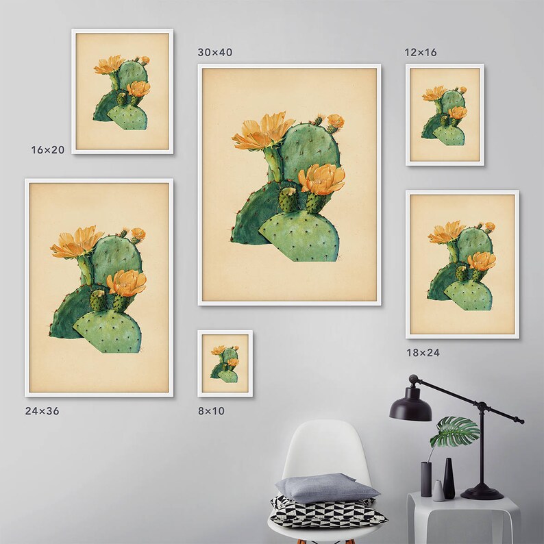 Cactus Prints Set of 2 Cactus Posters Large Cactus Print | Etsy