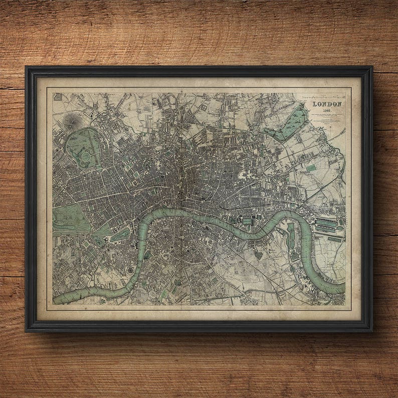 London Map Print, Old London Map, Antique Map, London England Map ...