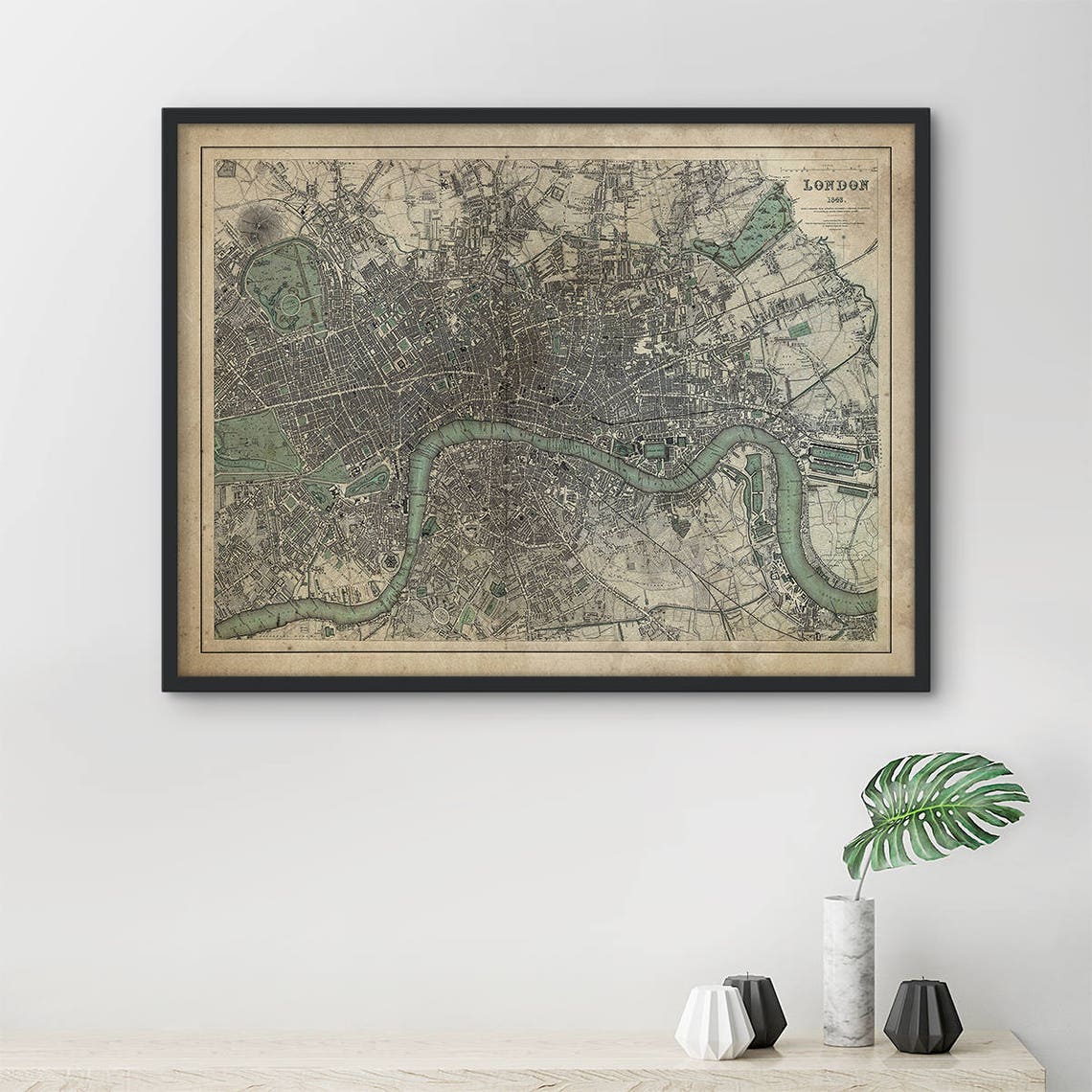 London Map print Old London map Antique map London England | Etsy