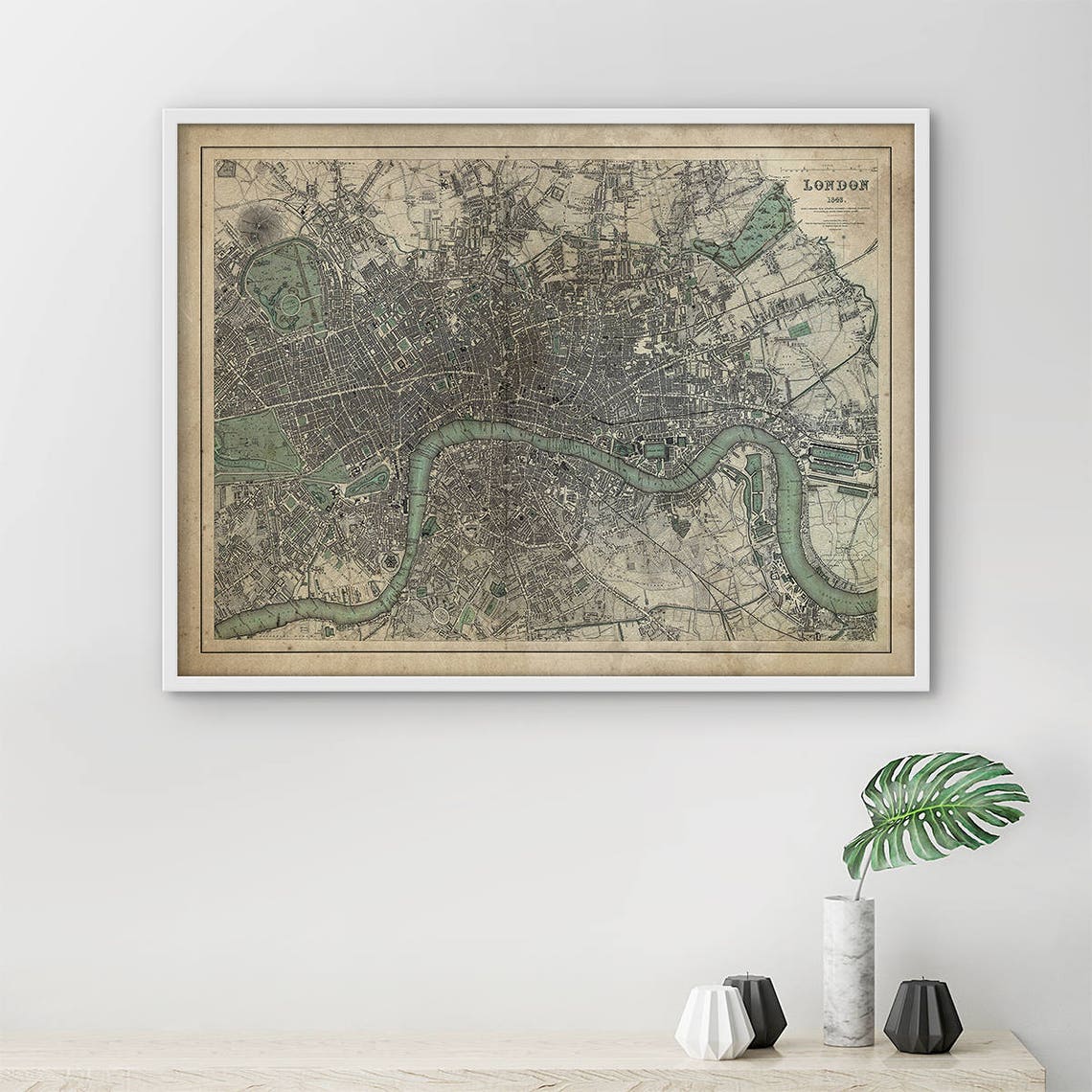 London Map Print Old London Map Antique Map London England - Etsy