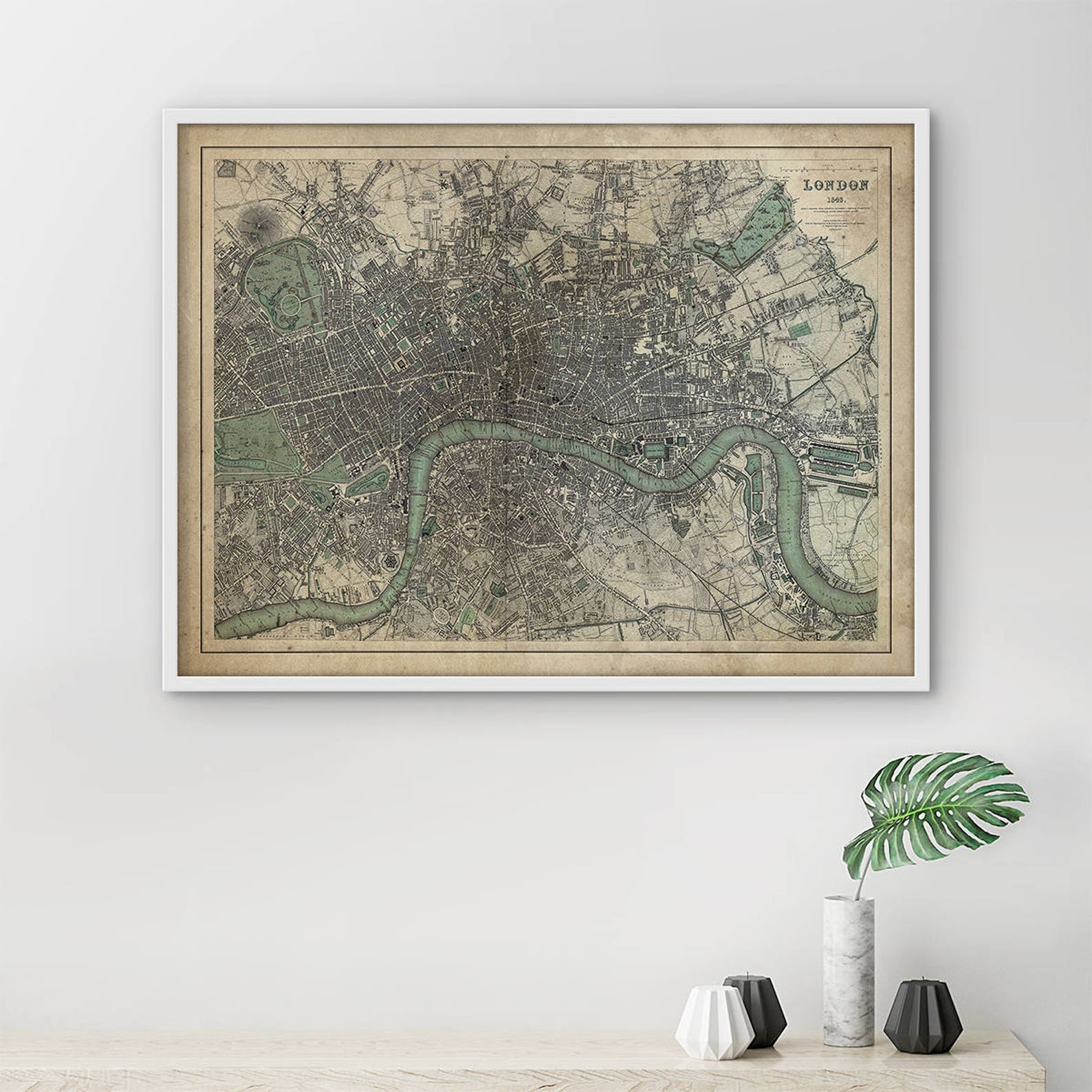 London Map Print Old London Map Antique Map London England - Etsy