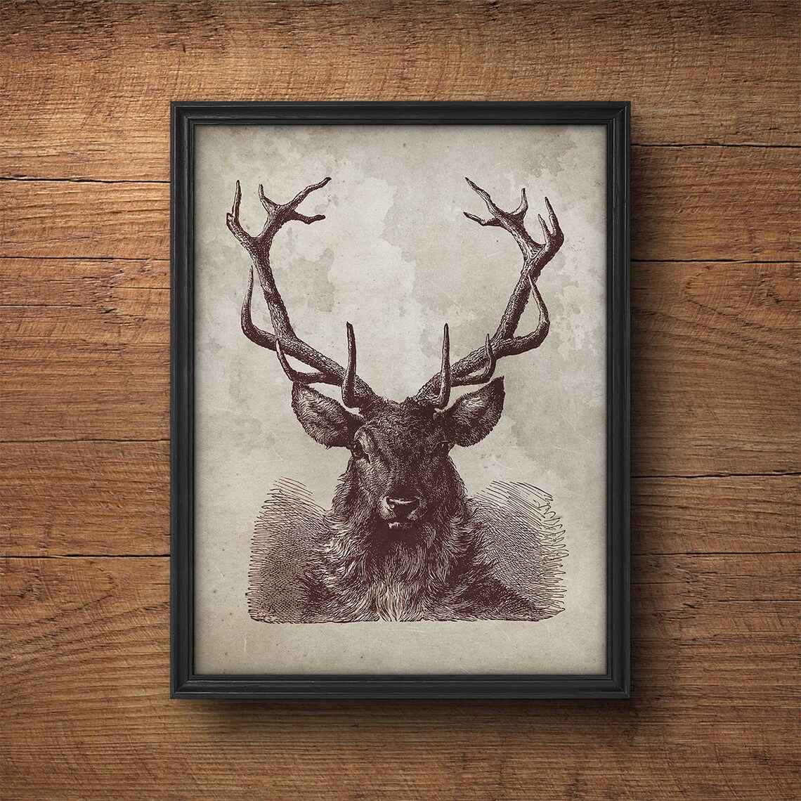 Deer Antlers Poster, Deer Antlers Print, Antlers Deer Print, Deer Head ...