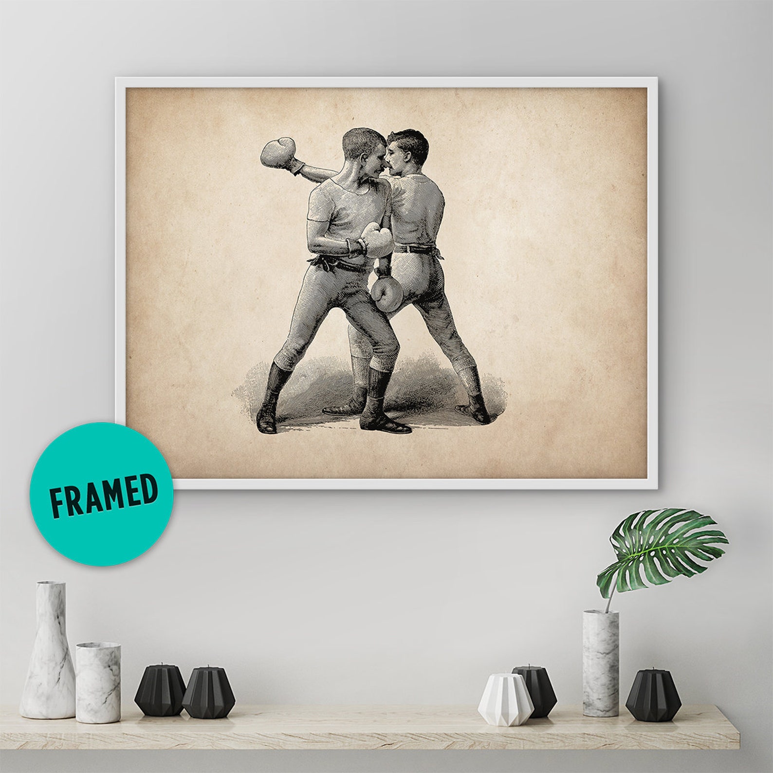 Boxing Print Framed Art Boxing Wall Art Victorian Print | Etsy