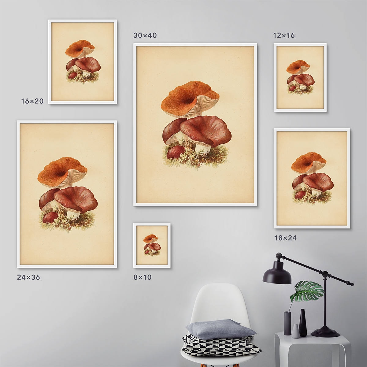 Botanical Print Set Mushroom Prints Print Set Mushroom - Etsy