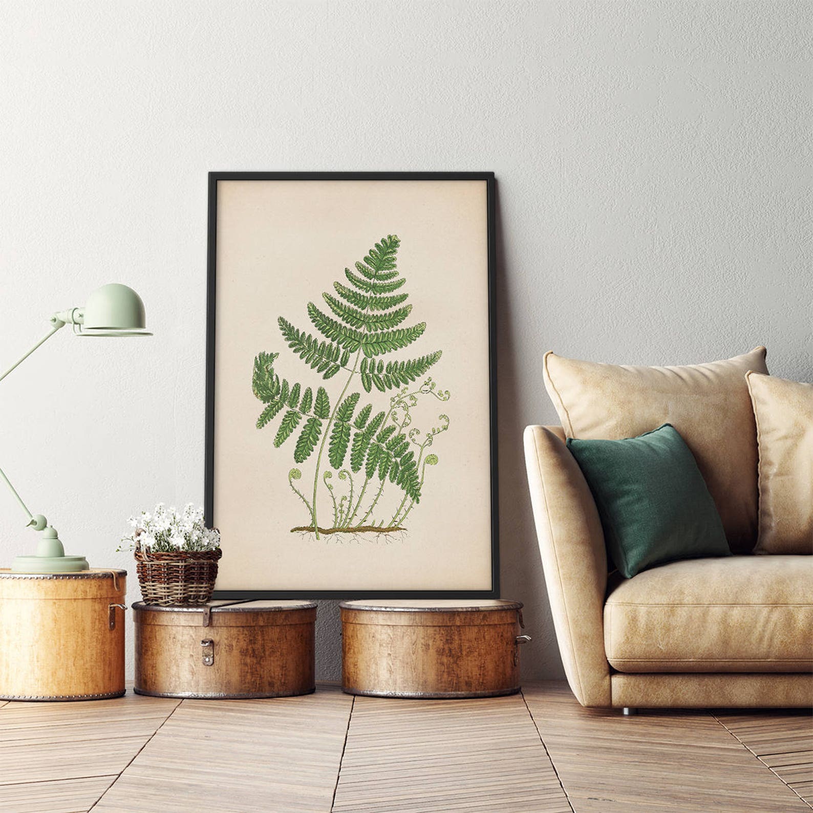 Fern wall print Fern leaf print Botanical print of ferns | Etsy