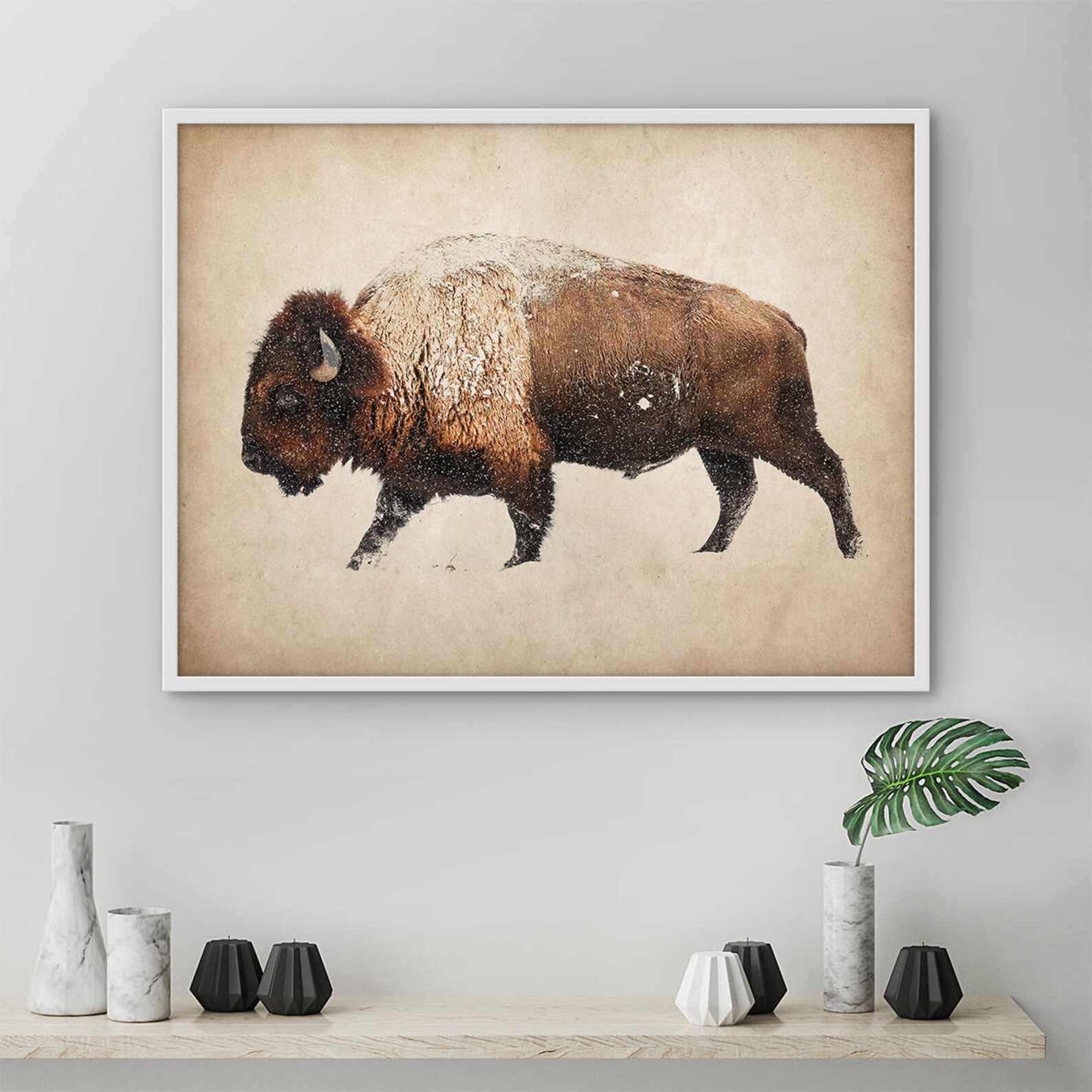 Buffalo Wall Art Framed Art Buffalo Print Bison - Etsy