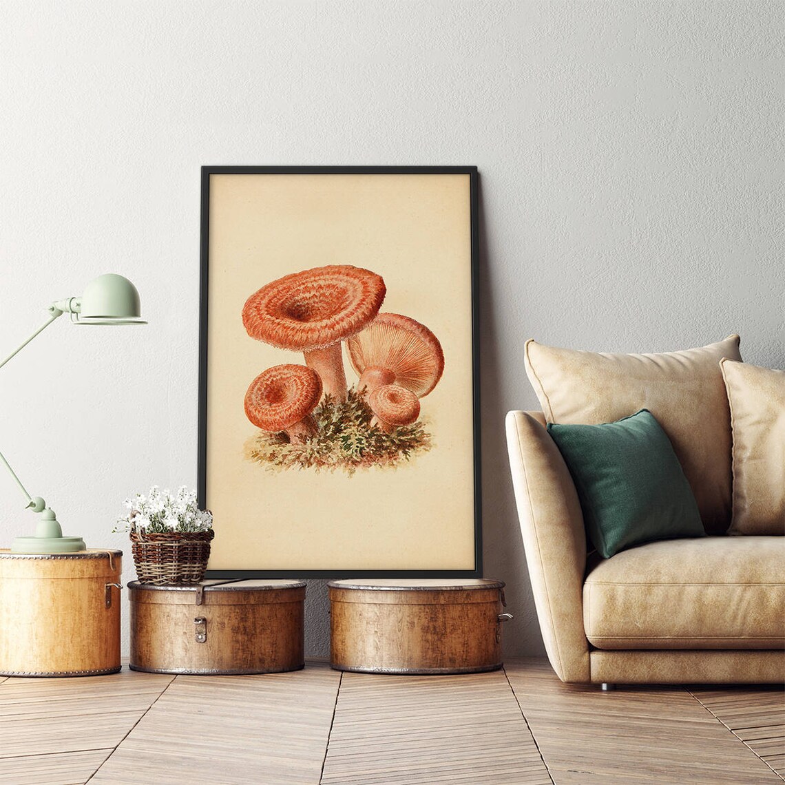 Mushroom Print Mushroom Poster Botanical Illustration - Etsy