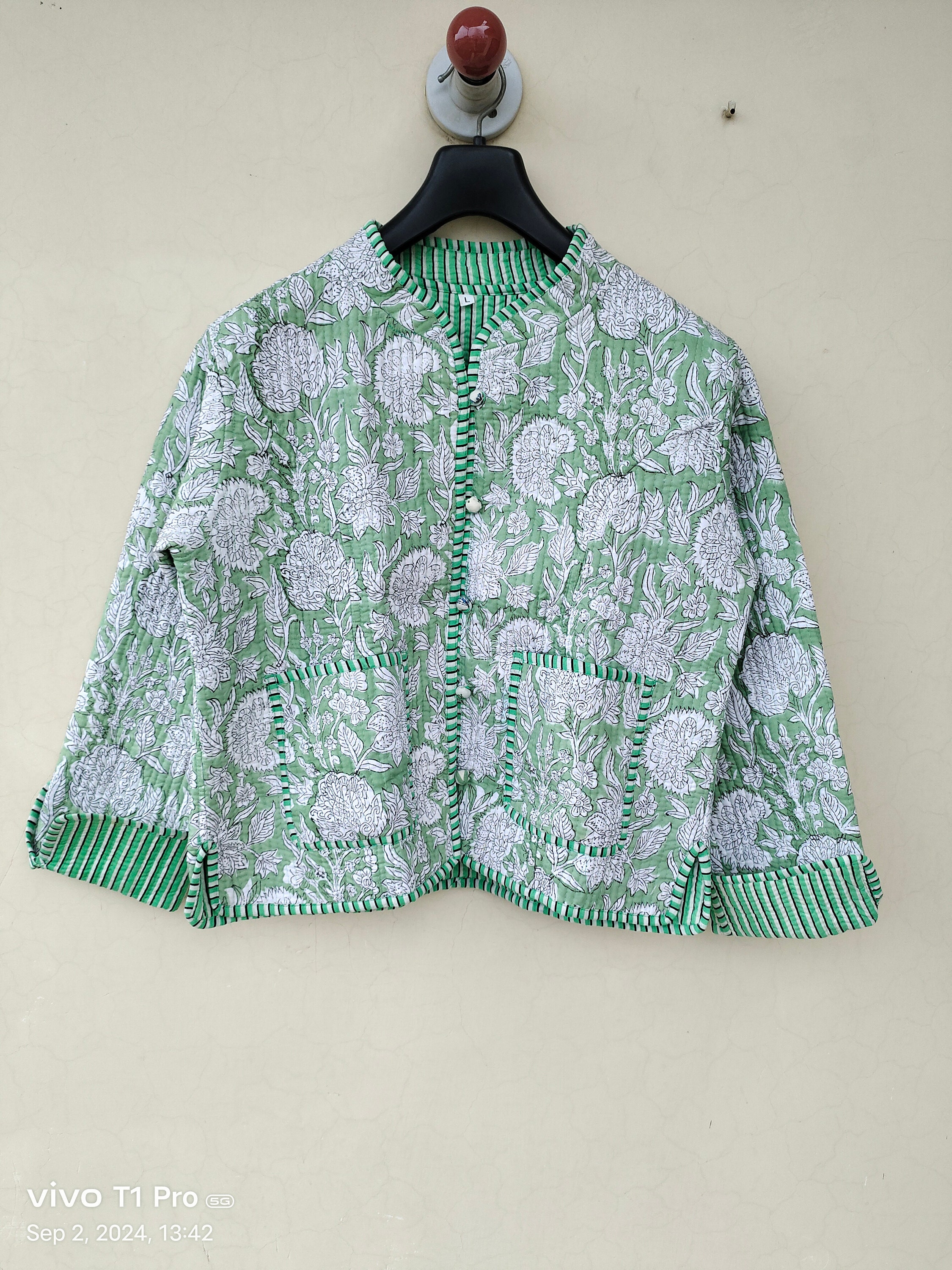 Beautiful Indian Hand Block Print Work Quilted Jacket , Coats ,new ...