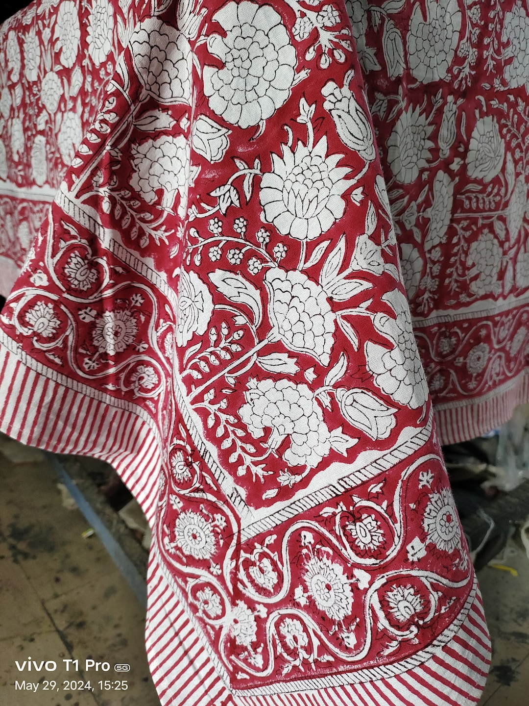 Hand Block Print Cotton Tablecloth: Floral Indian Table Cover - Etsy