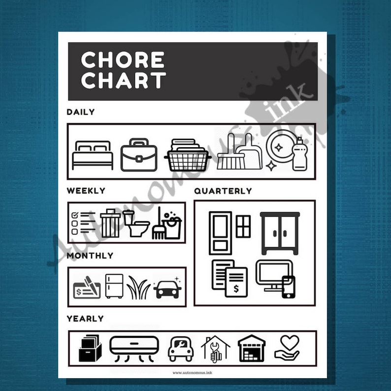 Daily • Weekly • Quarterly • Annual • Reusable • Visual Chore Chart ...