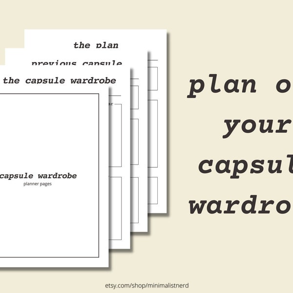 Capsule Wardrobe Planner Printables - Etsy