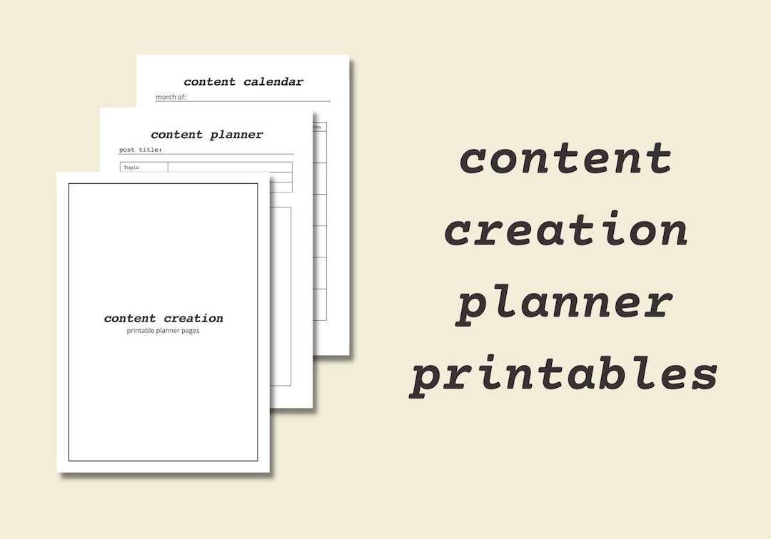 Content Creation Planner Printables | Social Media Planner | Instagram ...