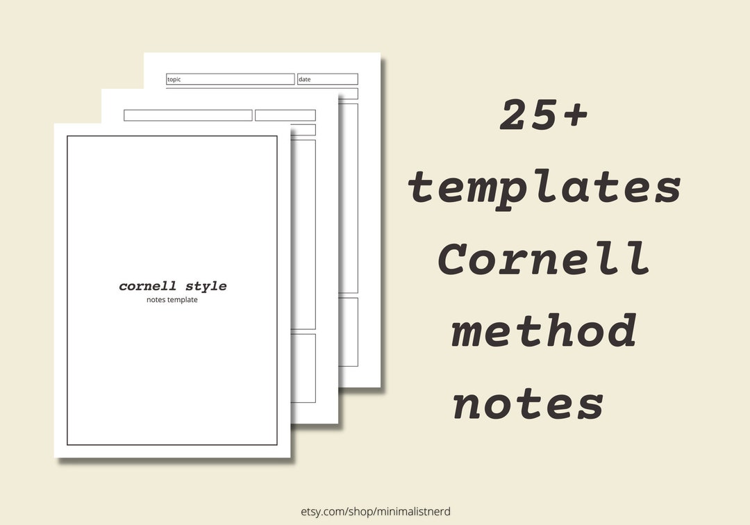 Cornell Method Style Note Template | US Letter & A4 Size - Etsy