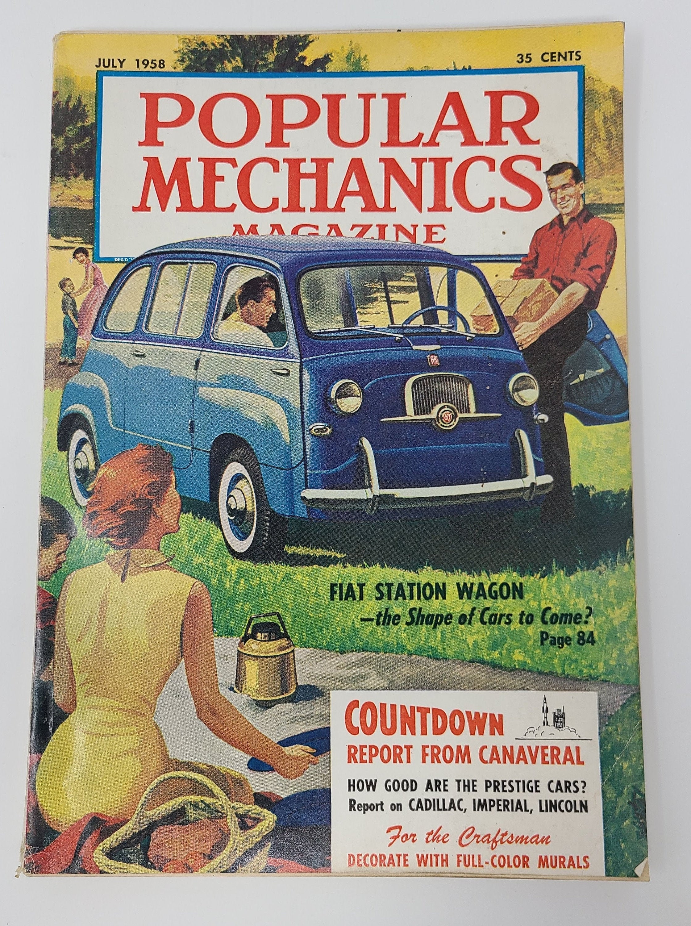 Vintage Popular Mechanics Magazine 1958 July Issue fiat Station Wagon ...