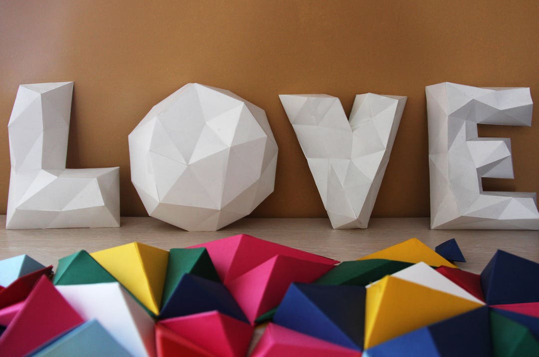 Love Papercraft, DIY Gift, Papercraft Gift, Papercraft Font - Etsy