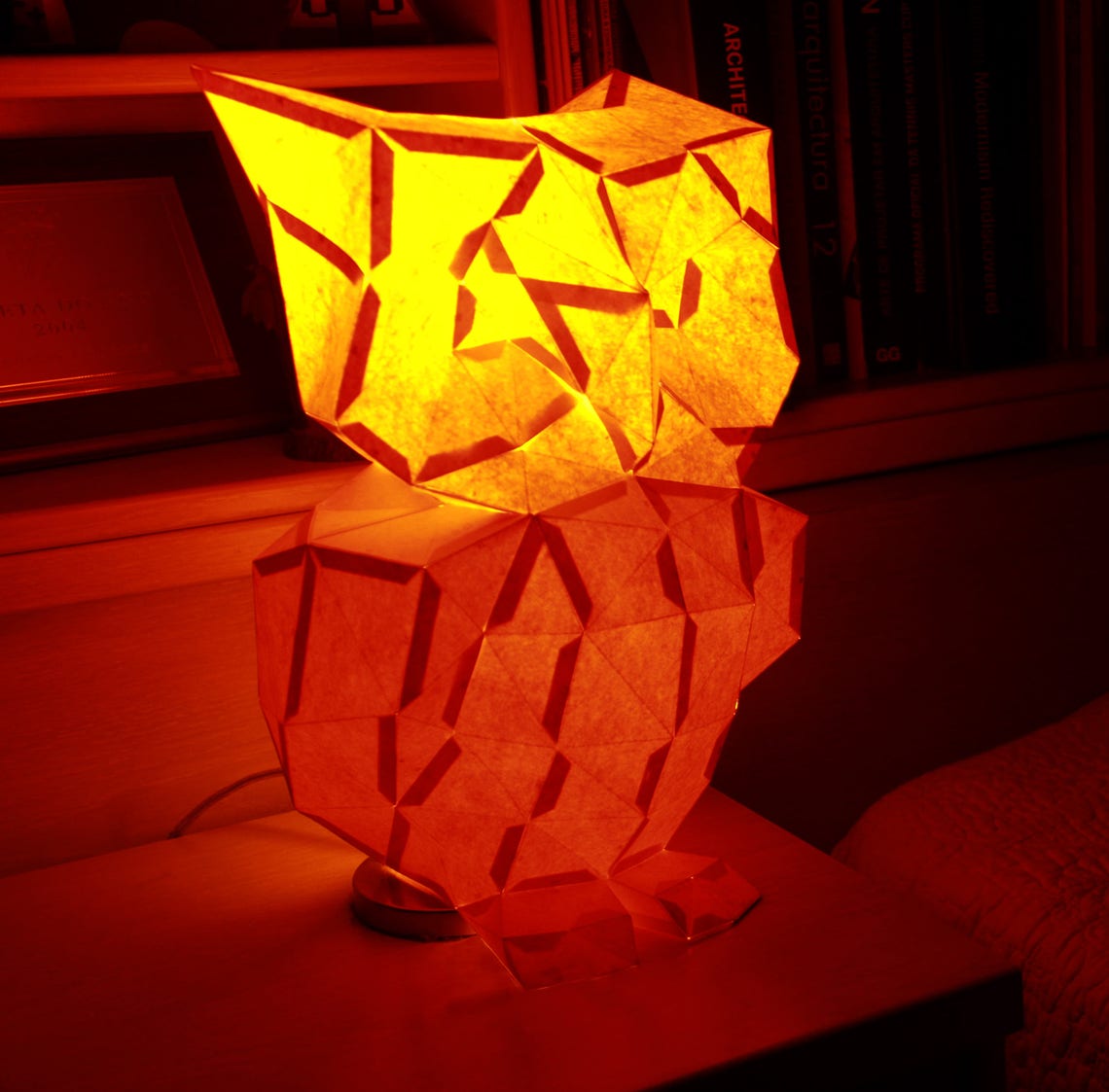 Owl Table Lamp Papercraft, PDF Template and Instructions, Beside Lamp ...