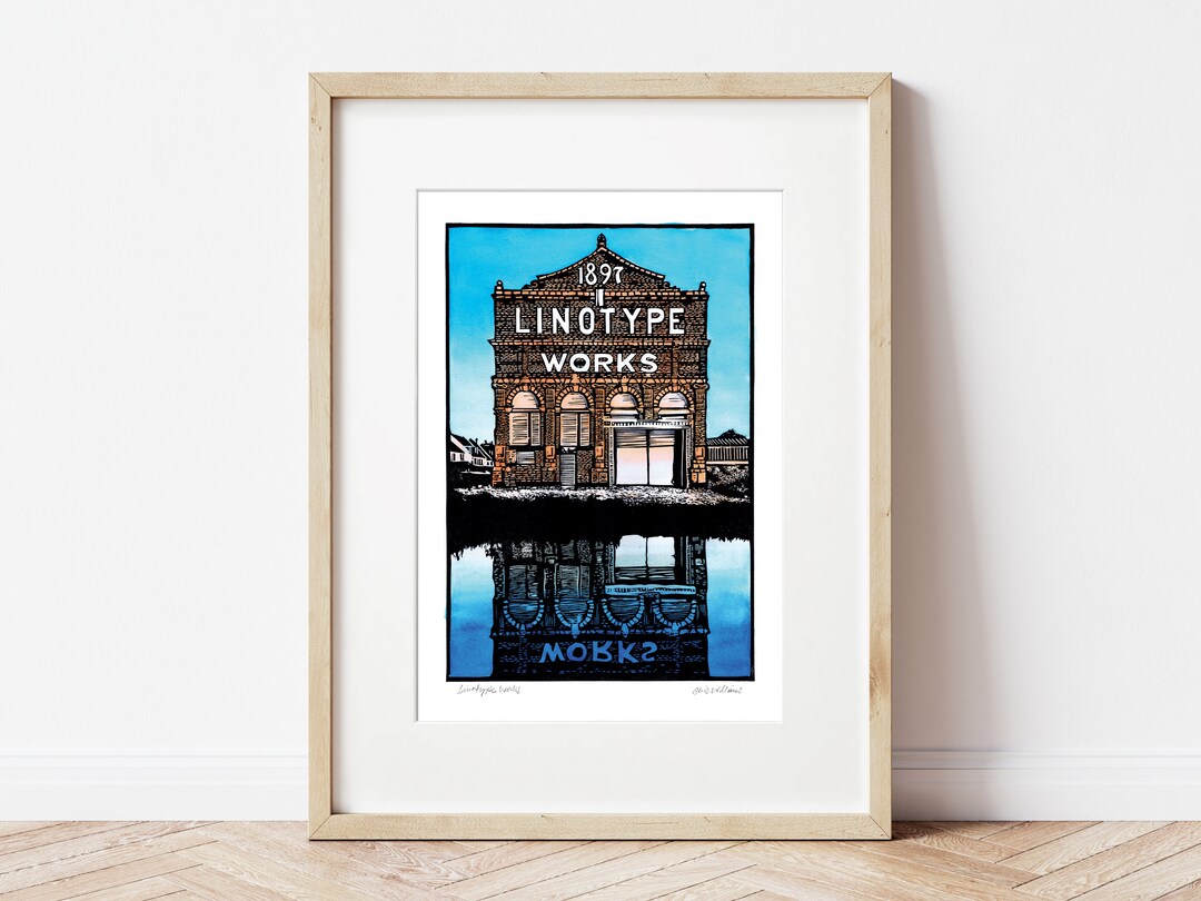 Linotype Works in Colour. A4 Art Print From Original Linoprint ...