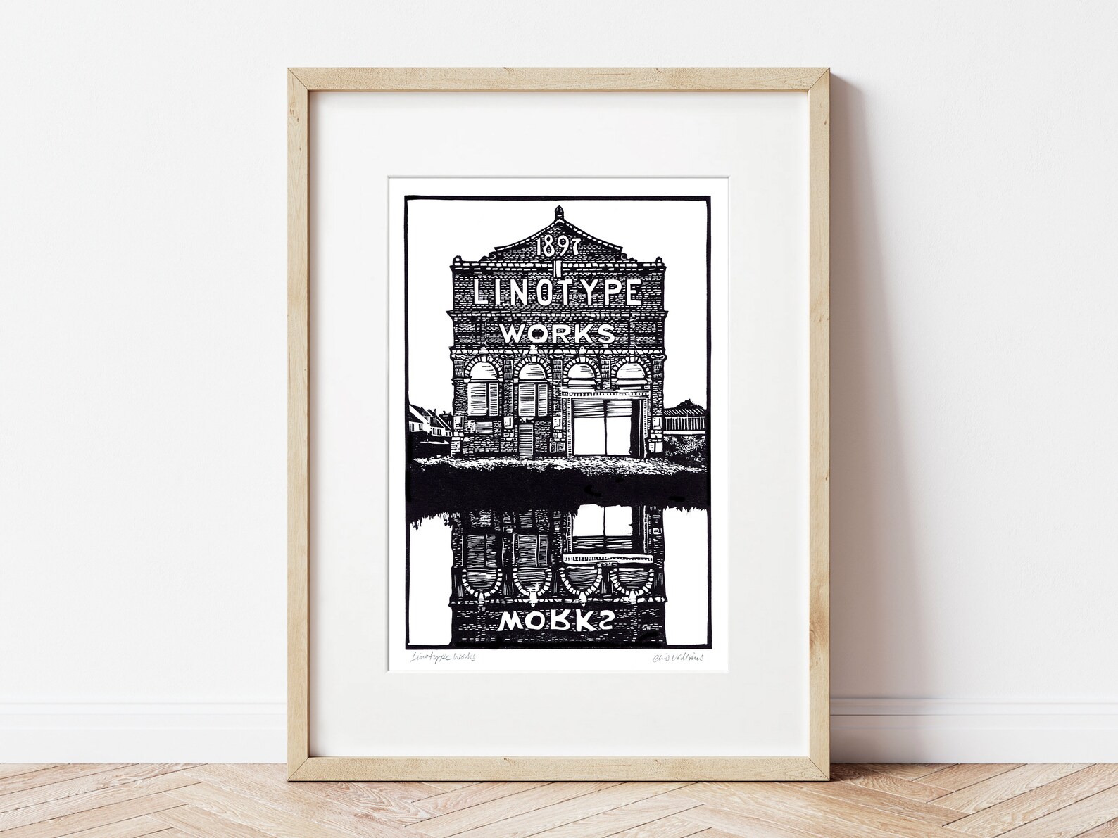 Linocut Print. Linotype Works. Original Black and White | Etsy UK