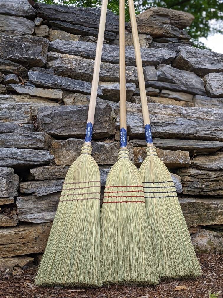 Lightweight Corn Broom: Handmade Kitchen Broom, Natural Poplar Handle ...