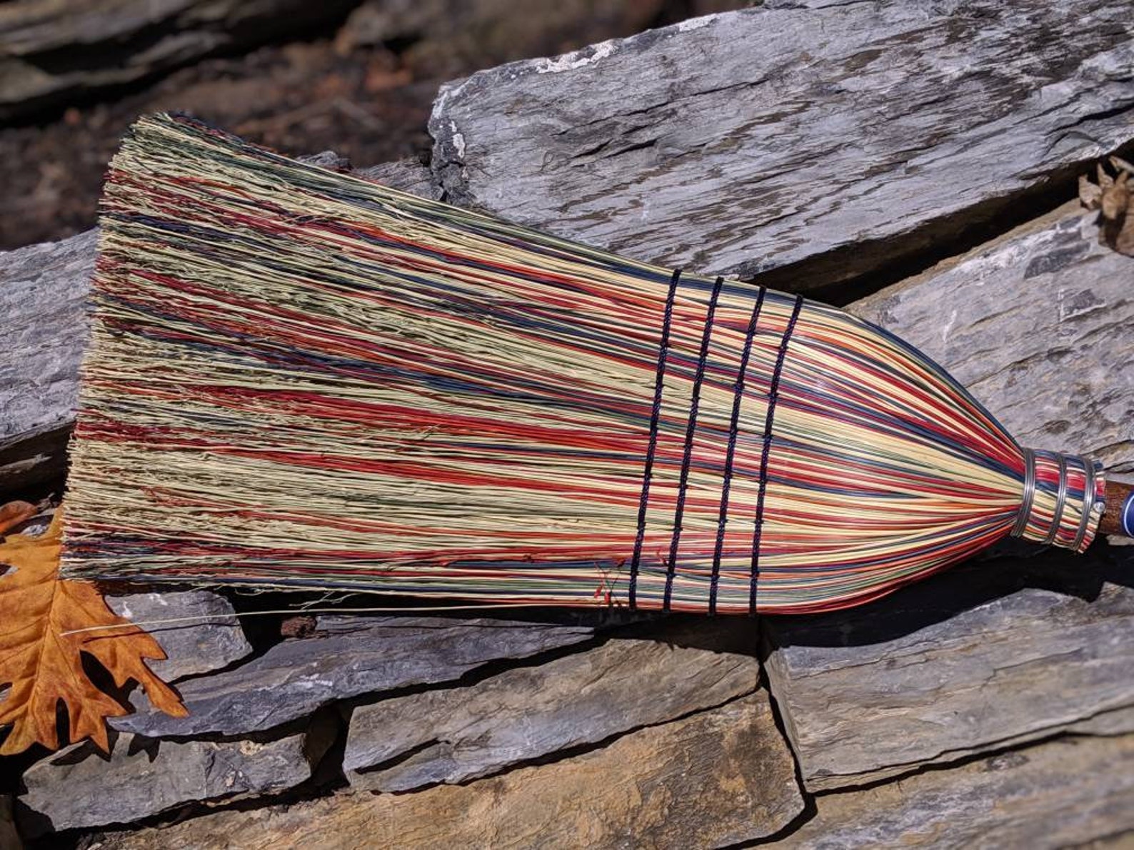 Rainbow Broom, Classic or Modern Folkart Sweeper, Old Fashion Heirloom ...