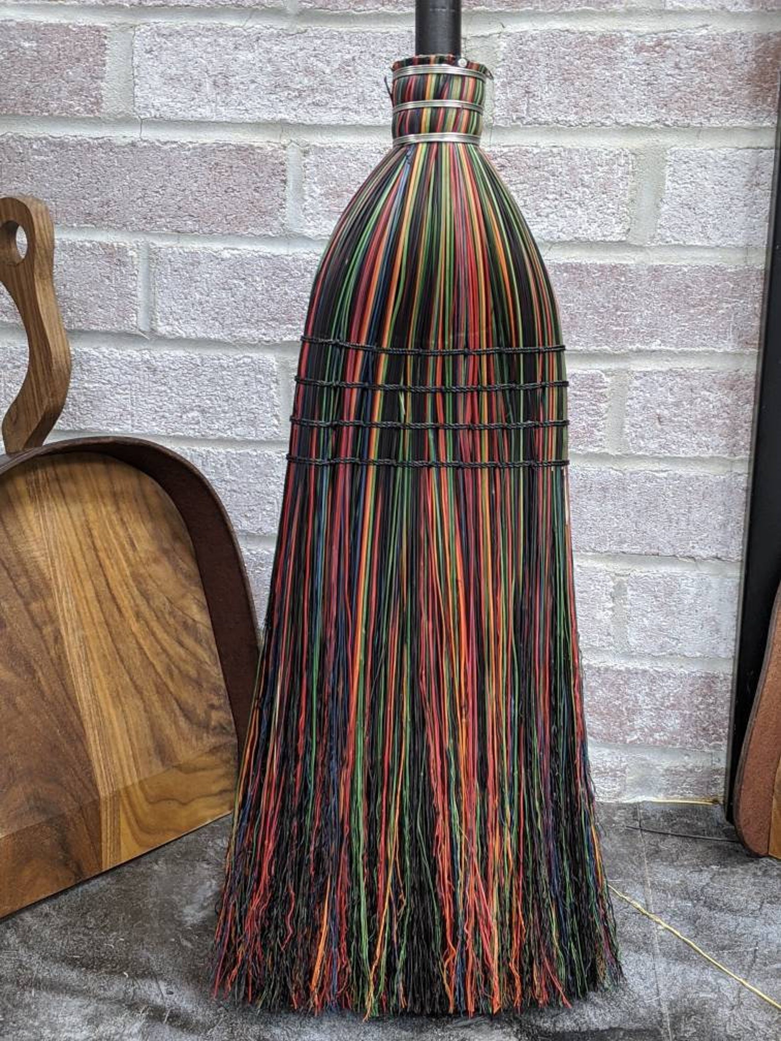 Rainbow Broom, Classic or Modern Folkart Sweeper, Old Fashion Heirloom ...