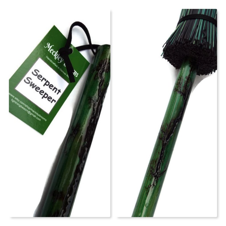 Handmade Green Witch Broom: Celtic Emerald Halloween Decor - Etsy