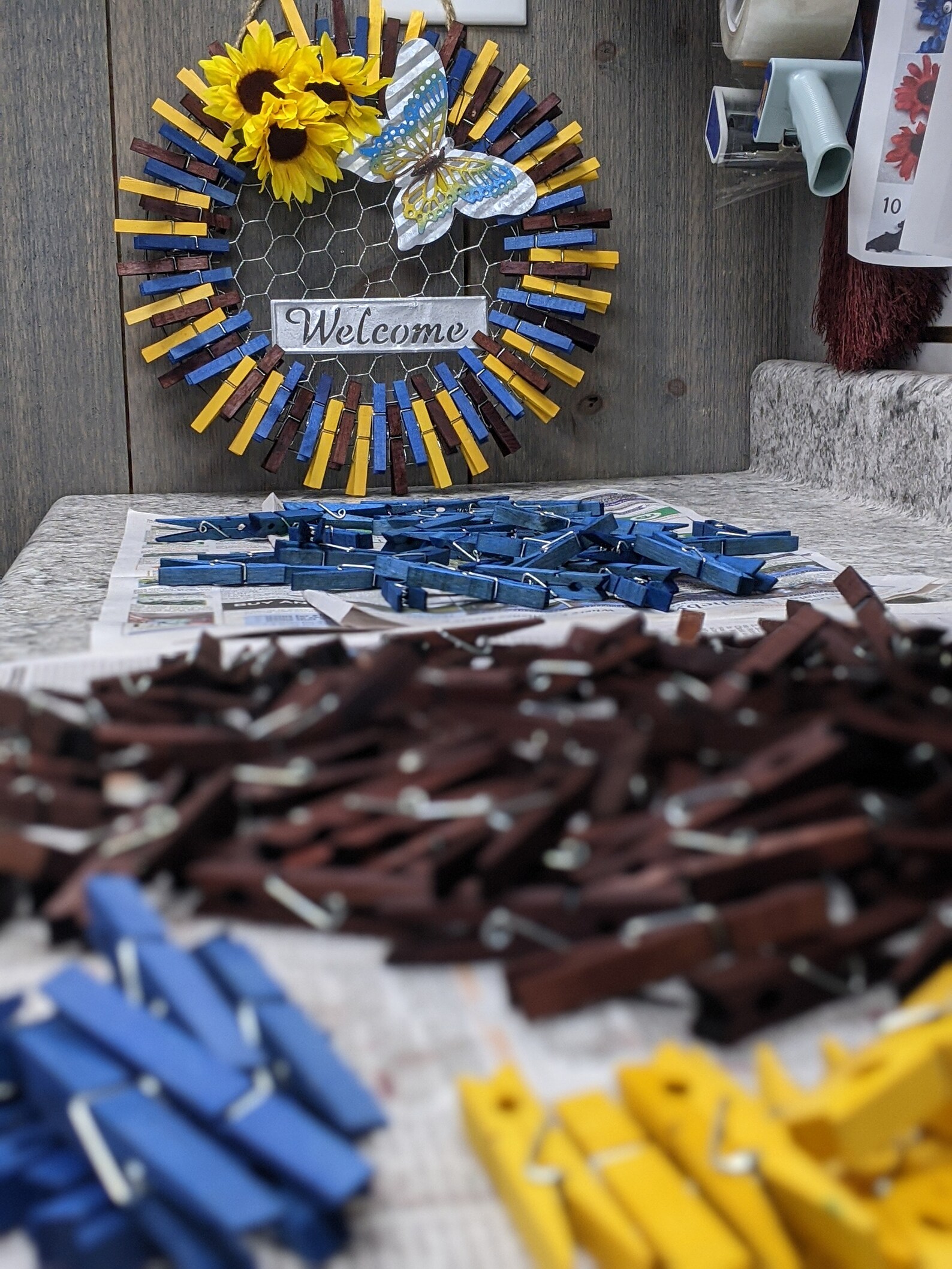 Wooden Clothes Pins 3, 25 Pins, Kaleidoscope of Dyed Colors for Spring ...