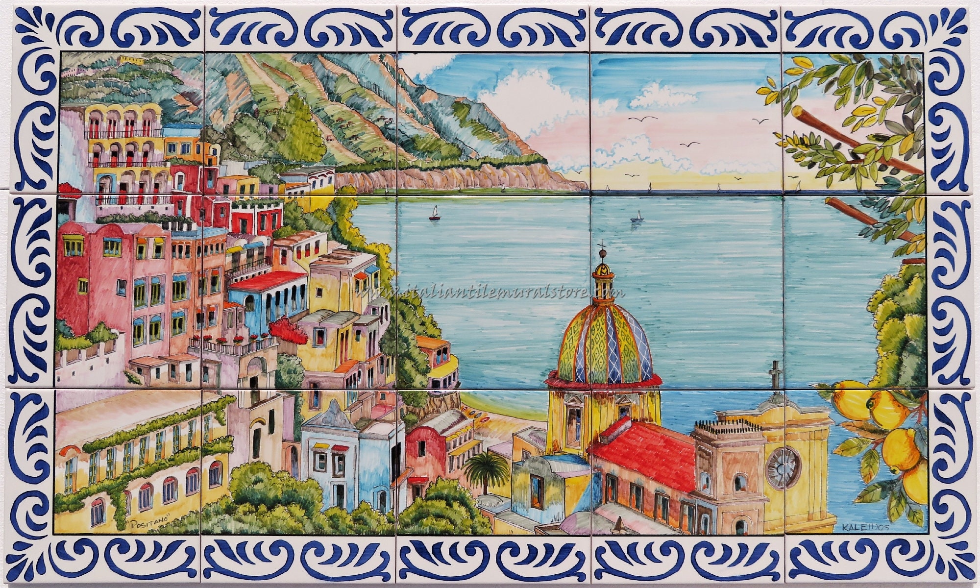 Tiles Positano Landscape Ceramic Wall Panel Hand Painted Art - Etsy