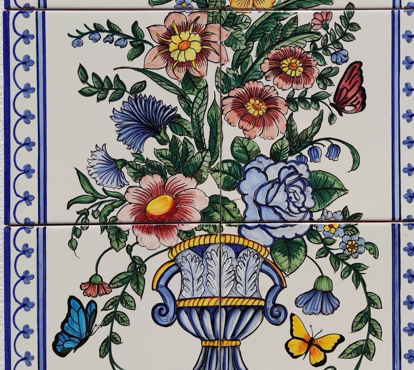 Vertical Ceramic Panel Hand Painted Ceramic Tile Mural - Etsy