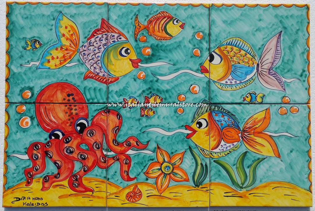 Tile Murals Backsplash Ceramic Handmade and Hand Painted . Custom for ...