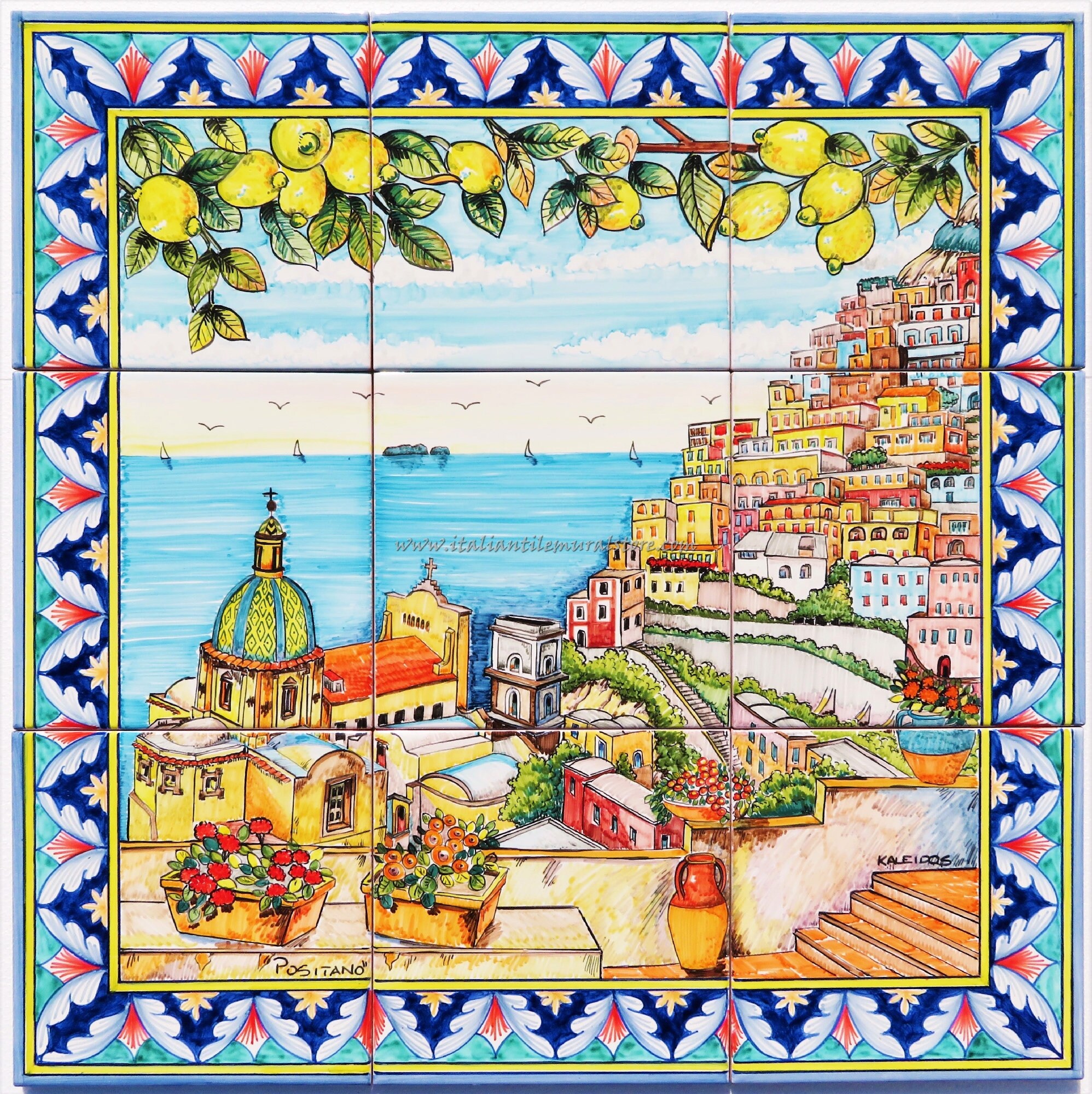 Ceramic Wall Panel Colorful View of Positano From the - Etsy