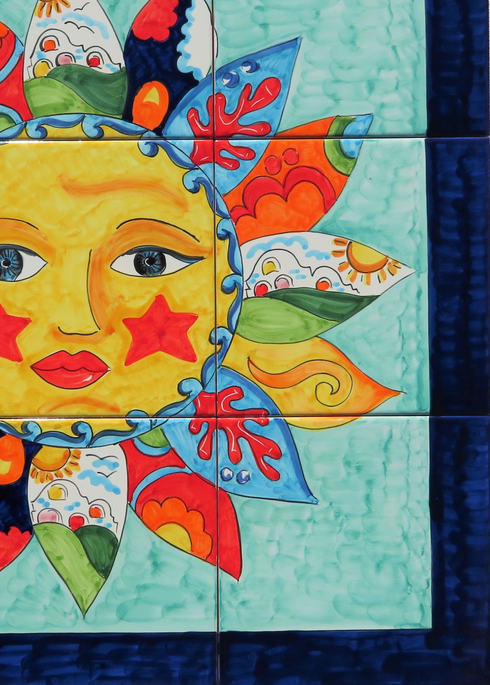 Wonderful Ceramic Sun Art Ceramic Tiles Backsplash Art | Etsy