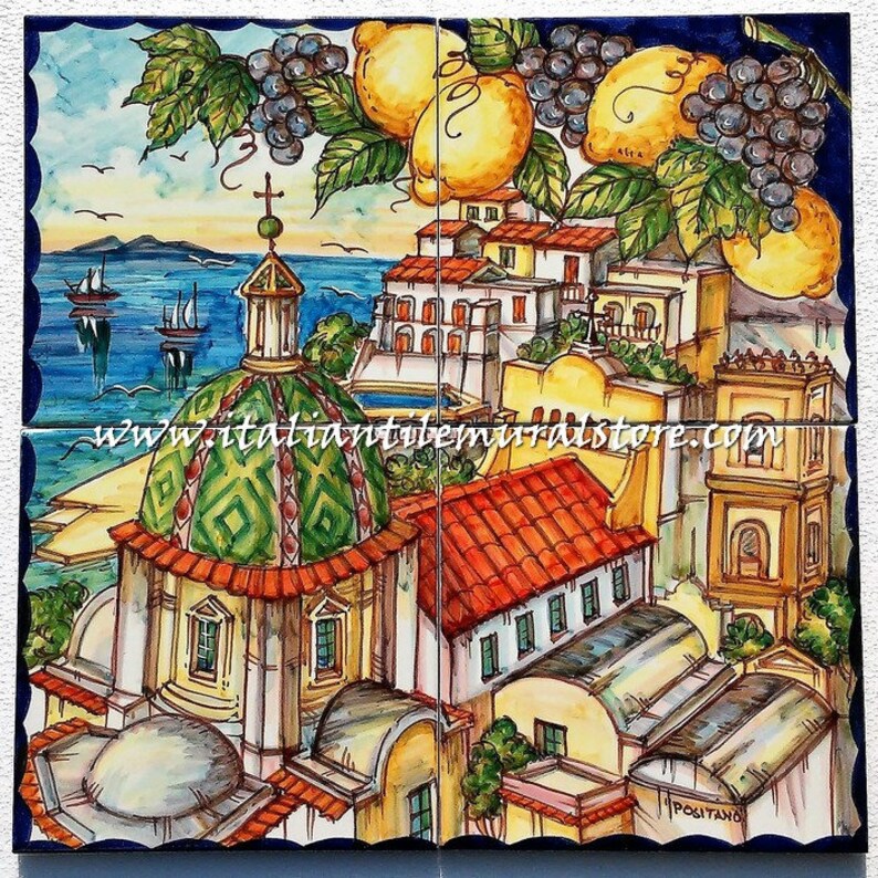 Tile Murals Positano View of Positano in Italy Tile - Etsy