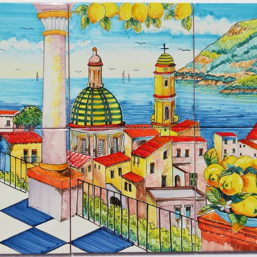 Positano Landscape Tile Italian Wall Tiles Hand Painted - Etsy