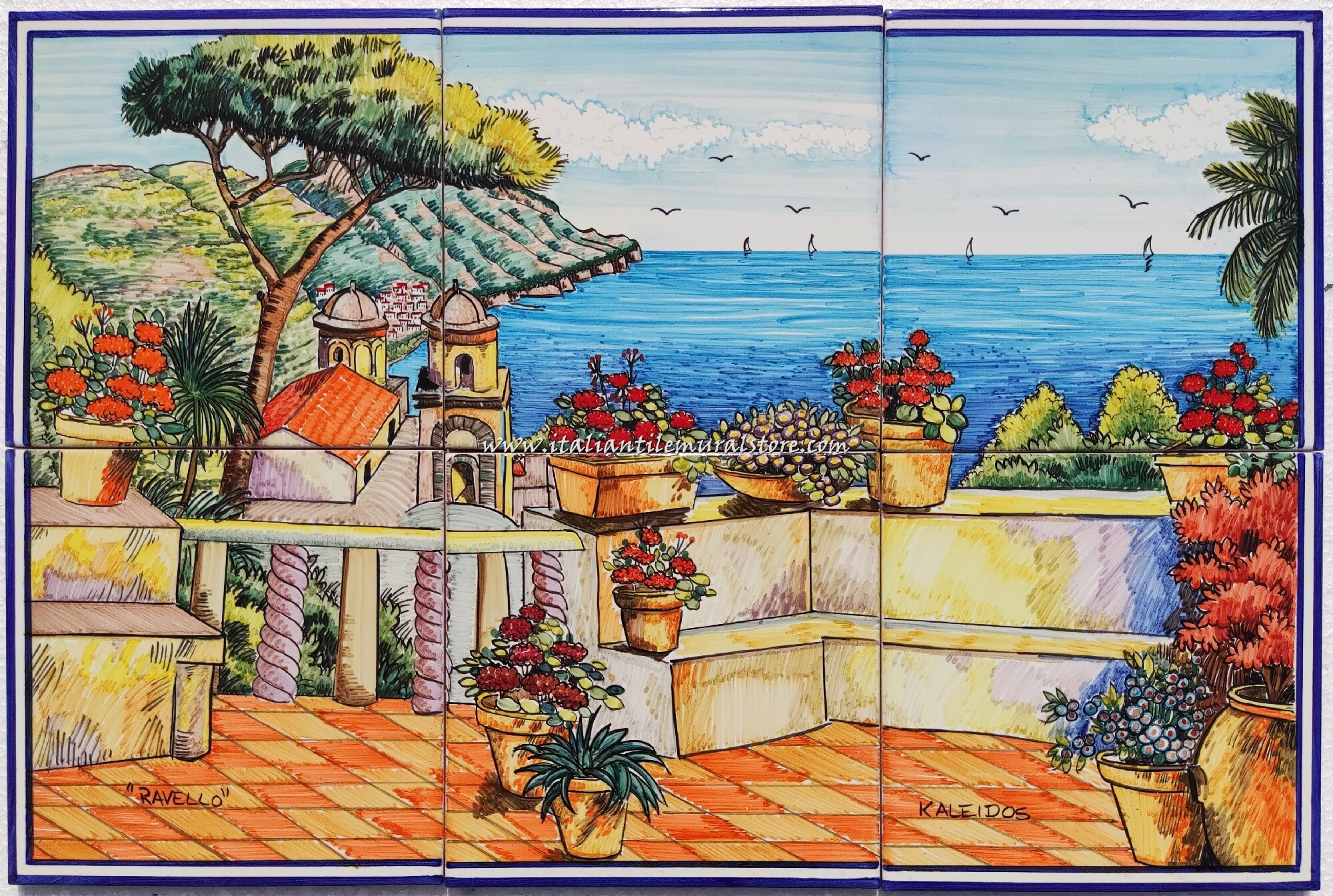 Decorative Ceramic Tile Panel Colorful Flower Terrace - Etsy