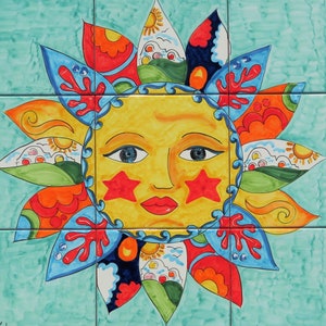 Wonderful Ceramic Sun Art Ceramic Tiles, Backsplash Art, Backsplash ...