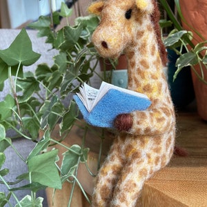 Needle Felt Giraffe Bookworm - Etsy UK